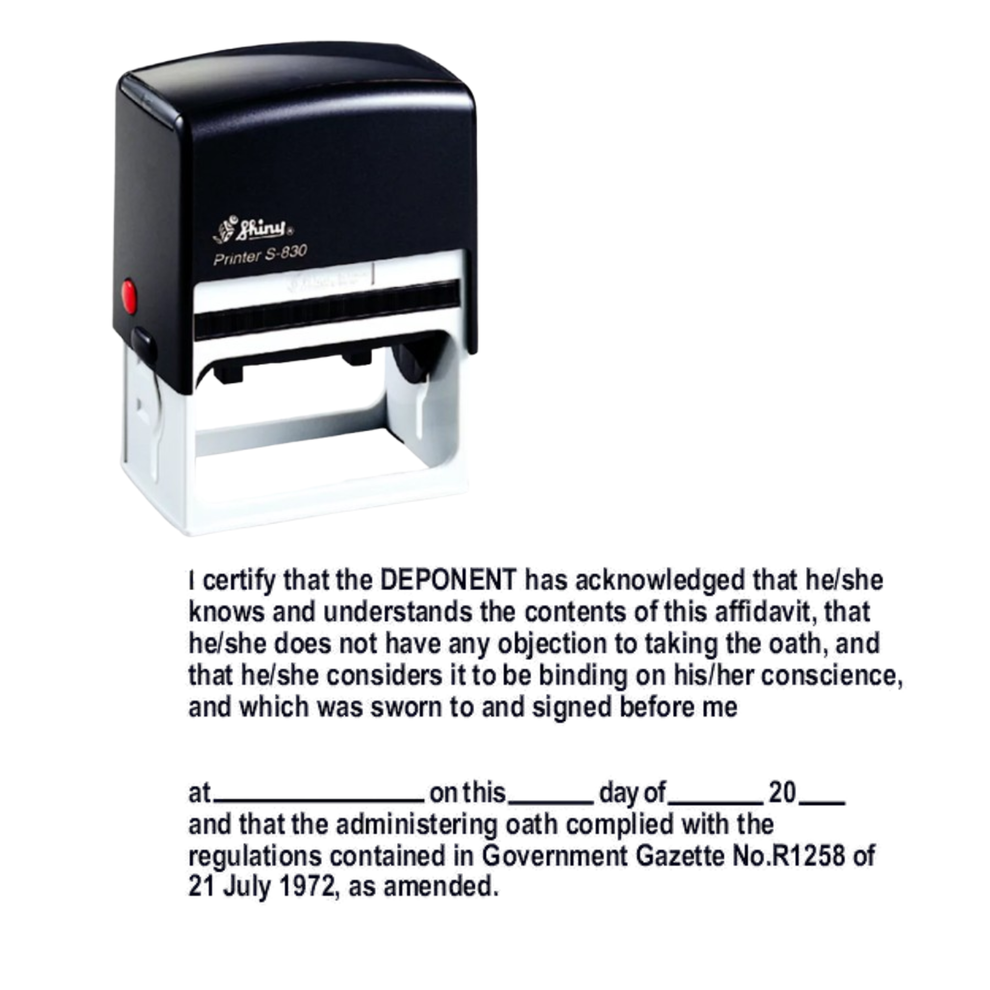 Affidavit Stamp (76x37mm) – Stamps-R-Us